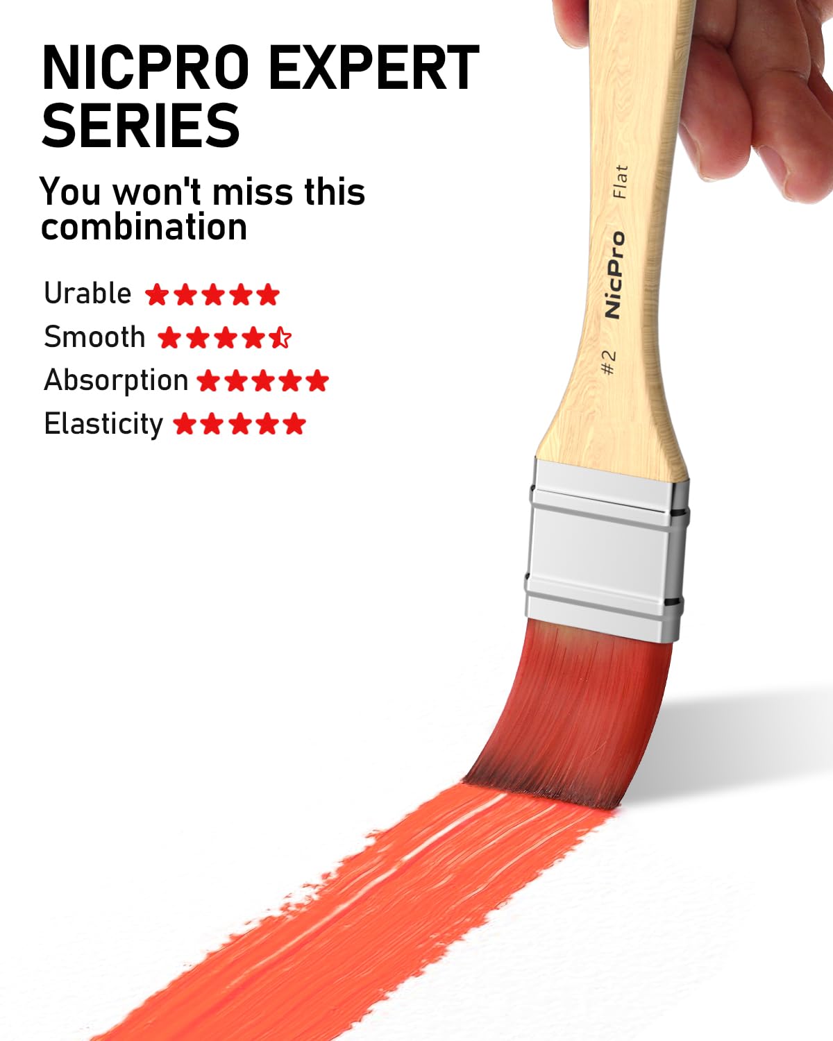 Nicpro 26pcs Paint Brush Set, Professional Paintbrushes with Palette K