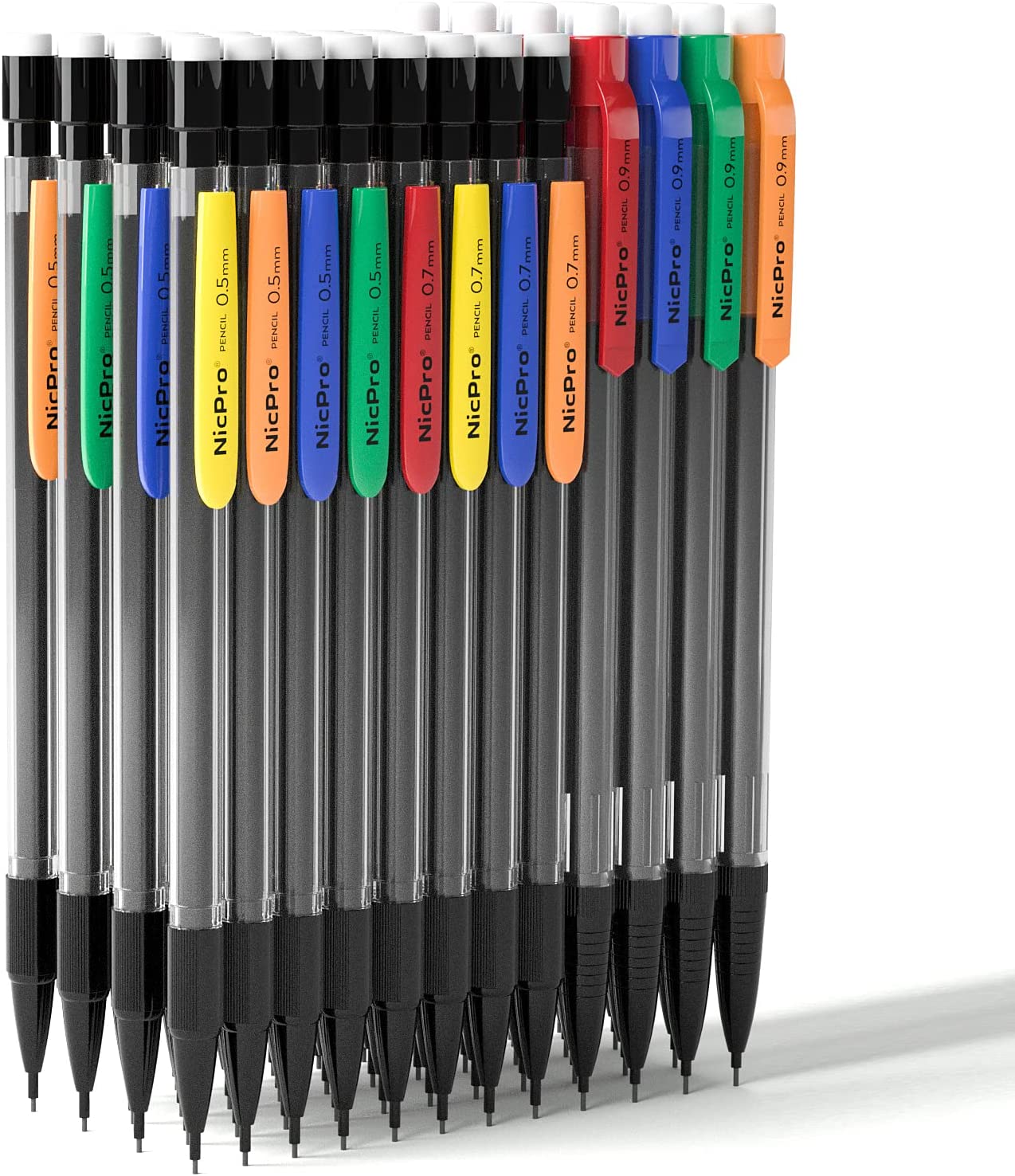 Nicpro 60 PCS Art Mechanical Pencils Set, Color Pencil Clips Drafting