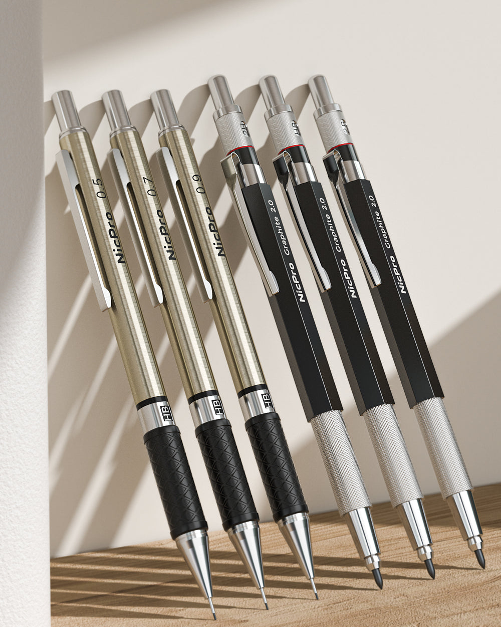 Nicpro 29PCS Art Mechanical Pencils Set in Leather Case, Metal Draftin