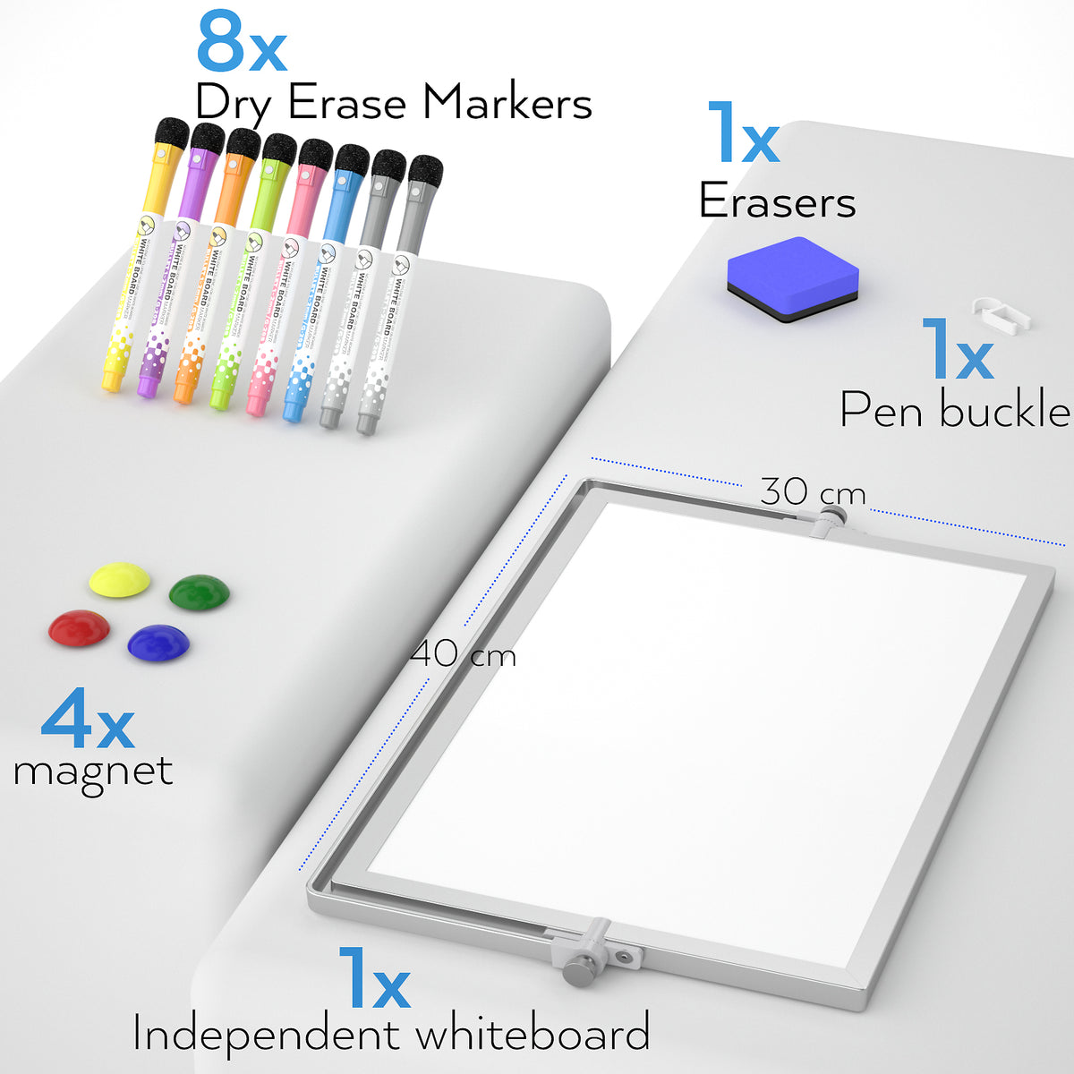 Nicpro Dry Erase Whiteboard, 12 x 16 inch Double Sided Large Magnetic